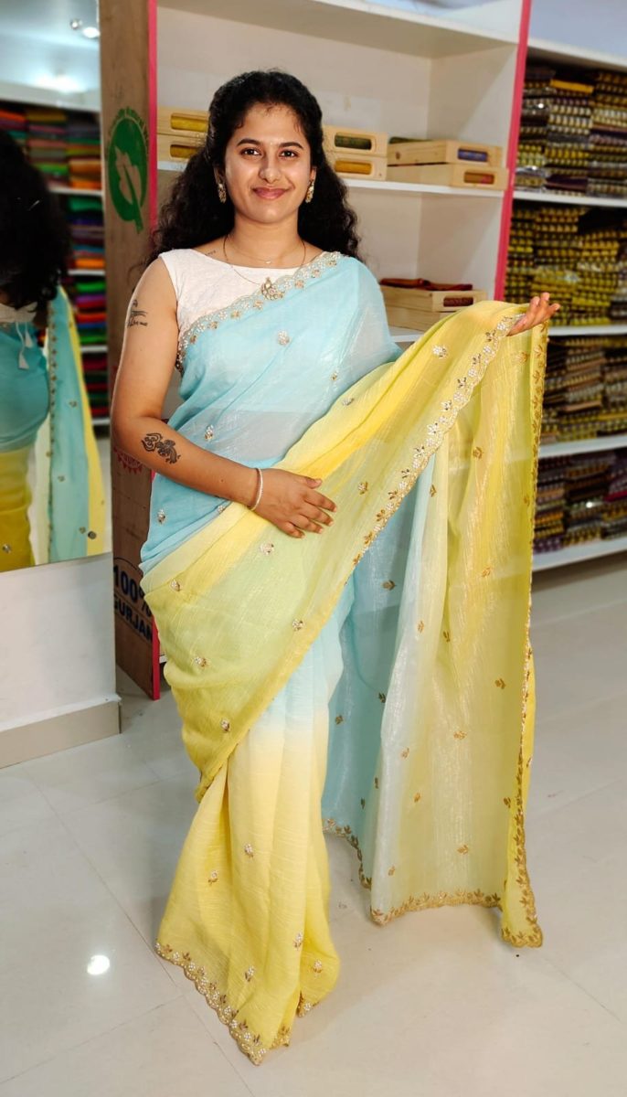 Jimmi chu double dye Saree – Arya Collections